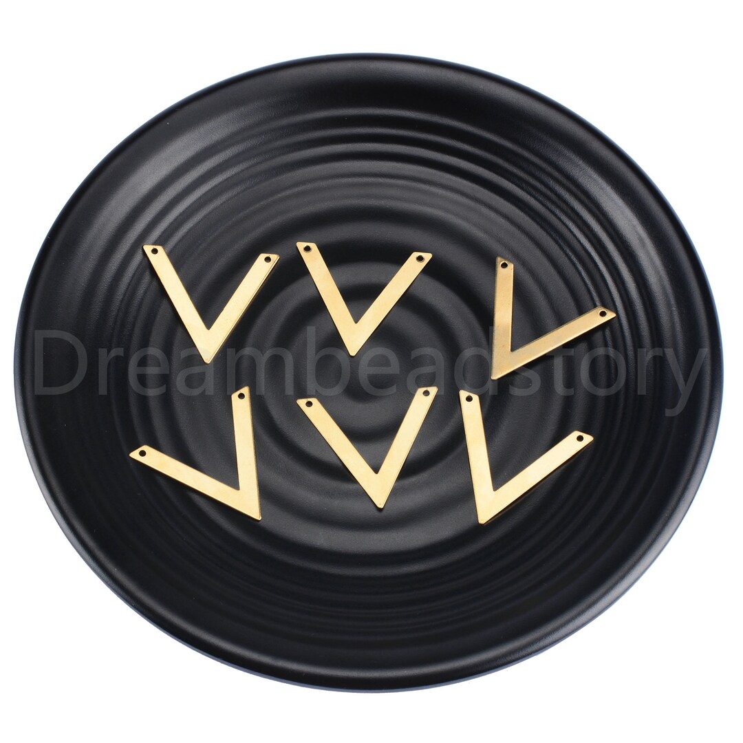 10-500 Pcs Brass V Charms/ V Shape Connector With 2 Holes/ Geometric ...