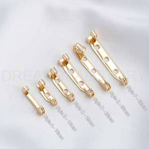 Blank Brooch Setting With Safe Lock, 14K Real Gold Plated Over Brass ...