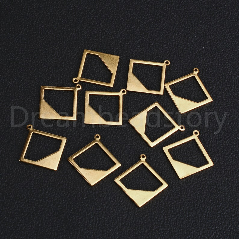 20-1000 Pcs Square Charms Raw Brass Half Hollow Square Shape | Etsy