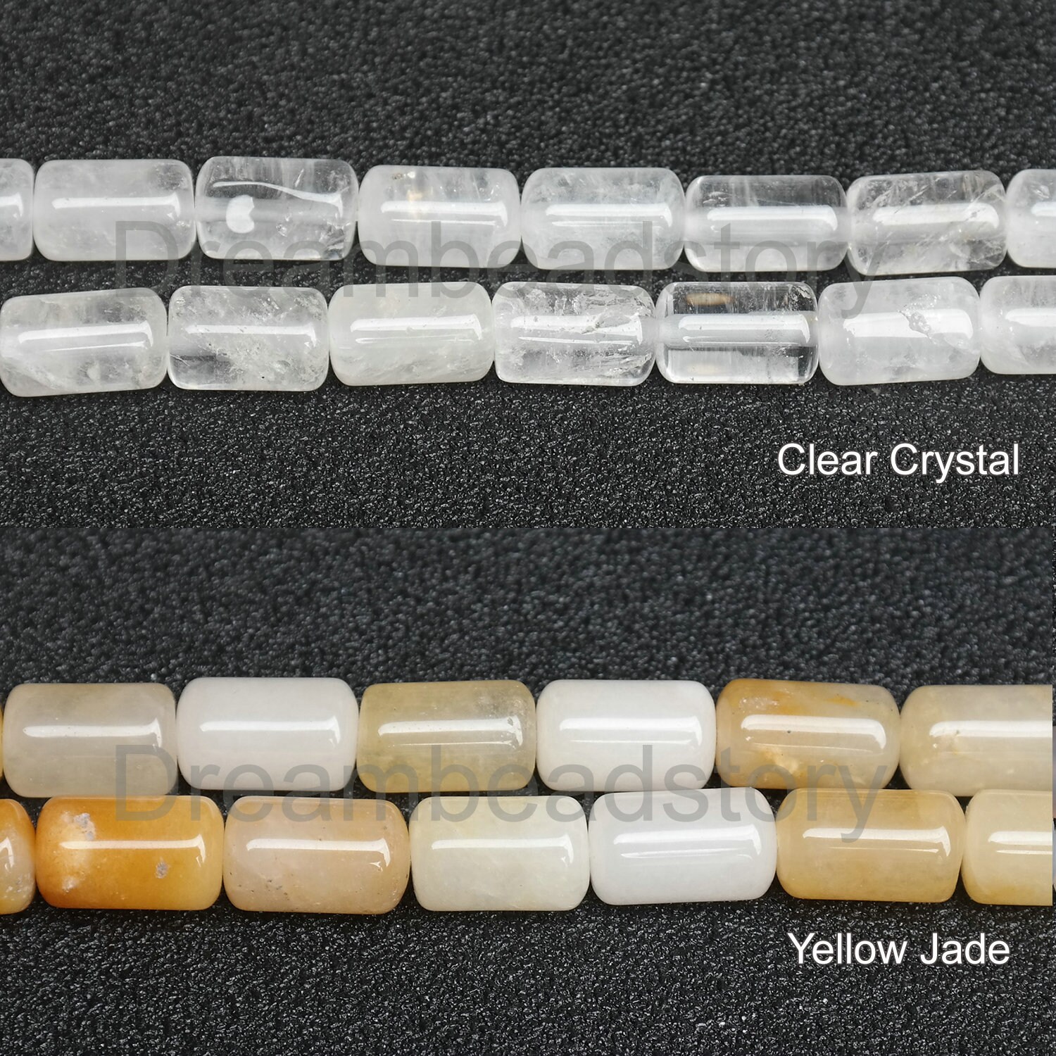 Gemstone Tube Beads Natural Agate/ Clear Crystal/ Howlite/ | Etsy