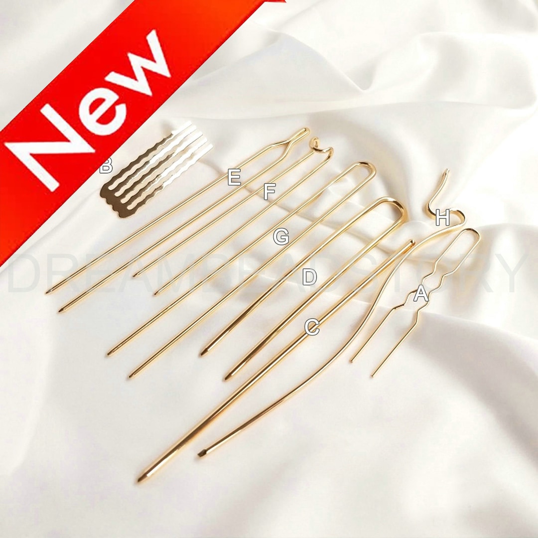 Metal Hair Pins for Bridal - Hair Pin Accessory Supplies - 14K Gold ...
