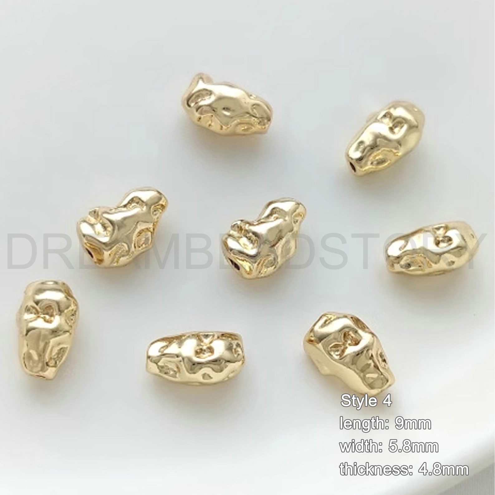 4-200 Pcs DIY Gold Jewelry Making Beads Lots Supply 14K Gold Plated ...