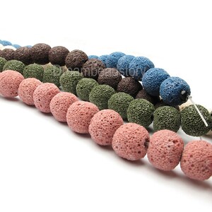 Lava Rock Beads, Round Lava Rock, Volcanic Lava Rock Stone Beads, Multi ...