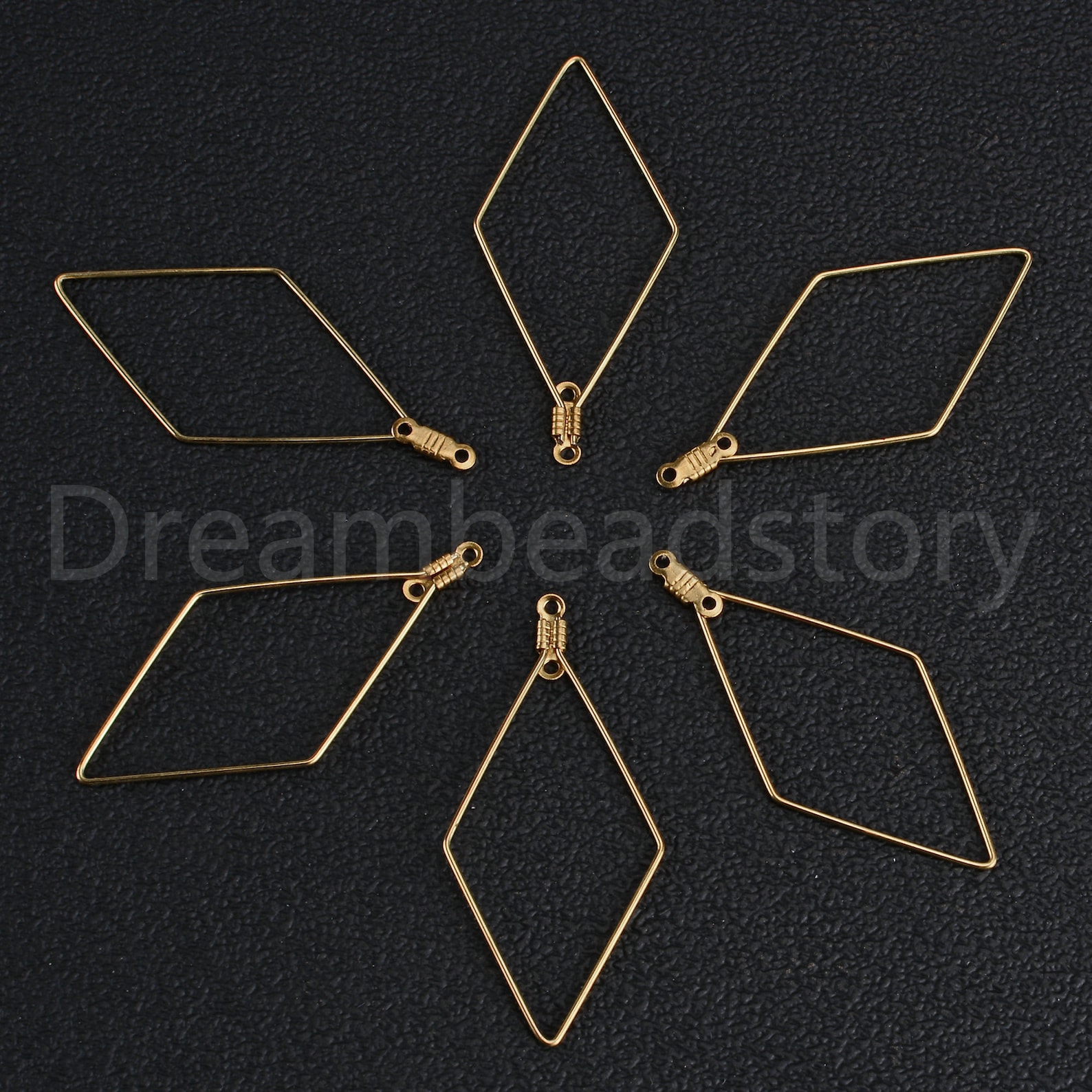 20-500 Pcs Round/ Rhombus Charms for Earrings Making Raw Brass ...