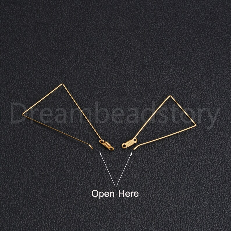 20-500 Pcs Raw Brass Large Triangle Geometric Ear Wire | Etsy