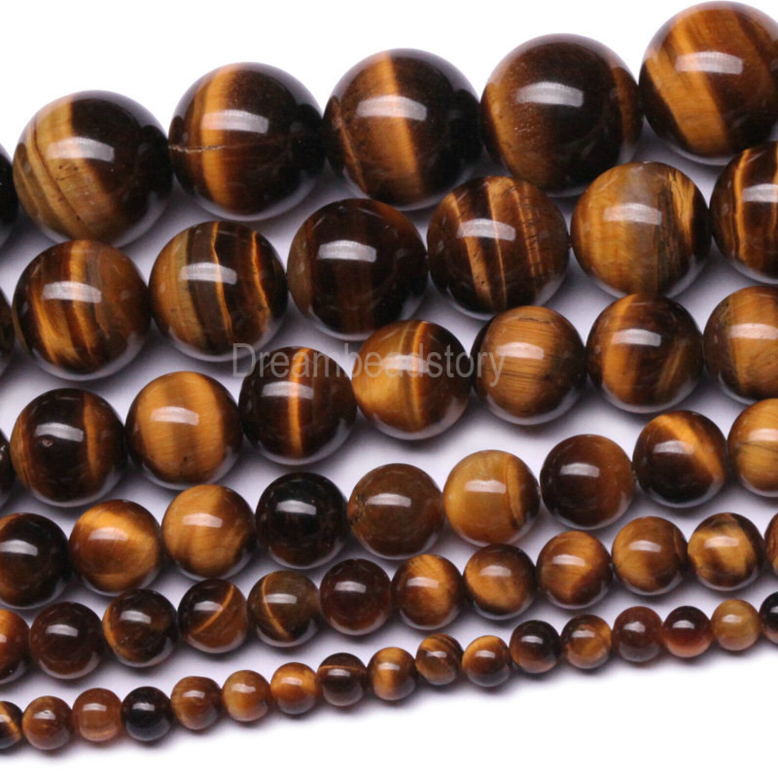 Natural Yellow Tigers Eye Gemstone 4 6 8 10 12 14mm Round Beads for ...