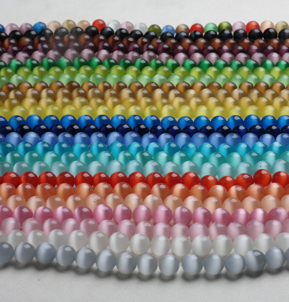 Cat Eye Beads, Round Full Strand 6mm 8mm 10mm Imitation White Blue ...