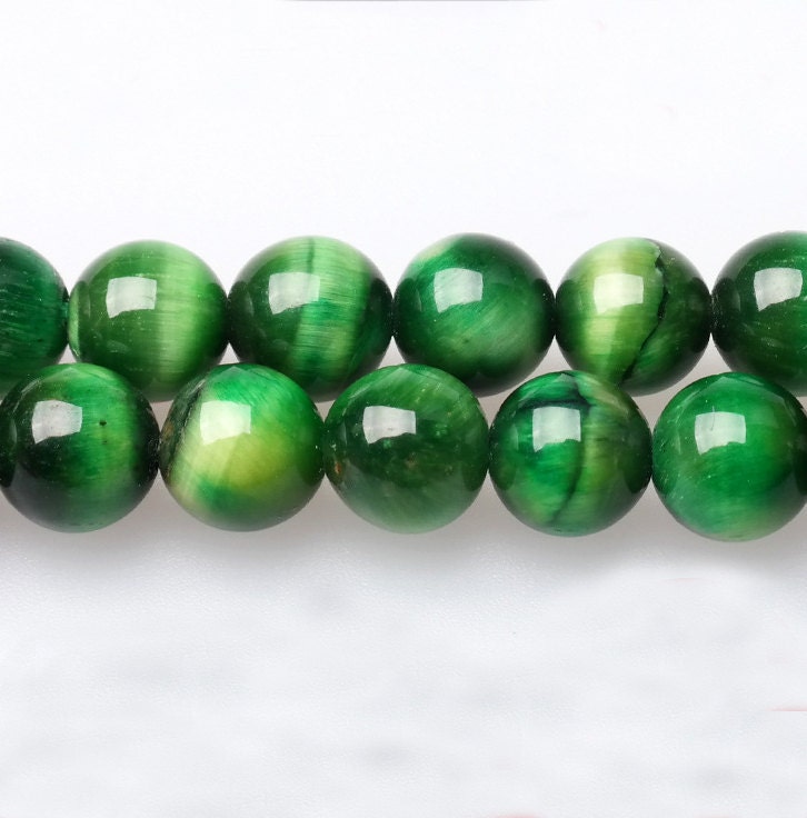 Natural Green Tiger Eye Stone Beads, Round 4 6 8 10 12 14mm Semi ...