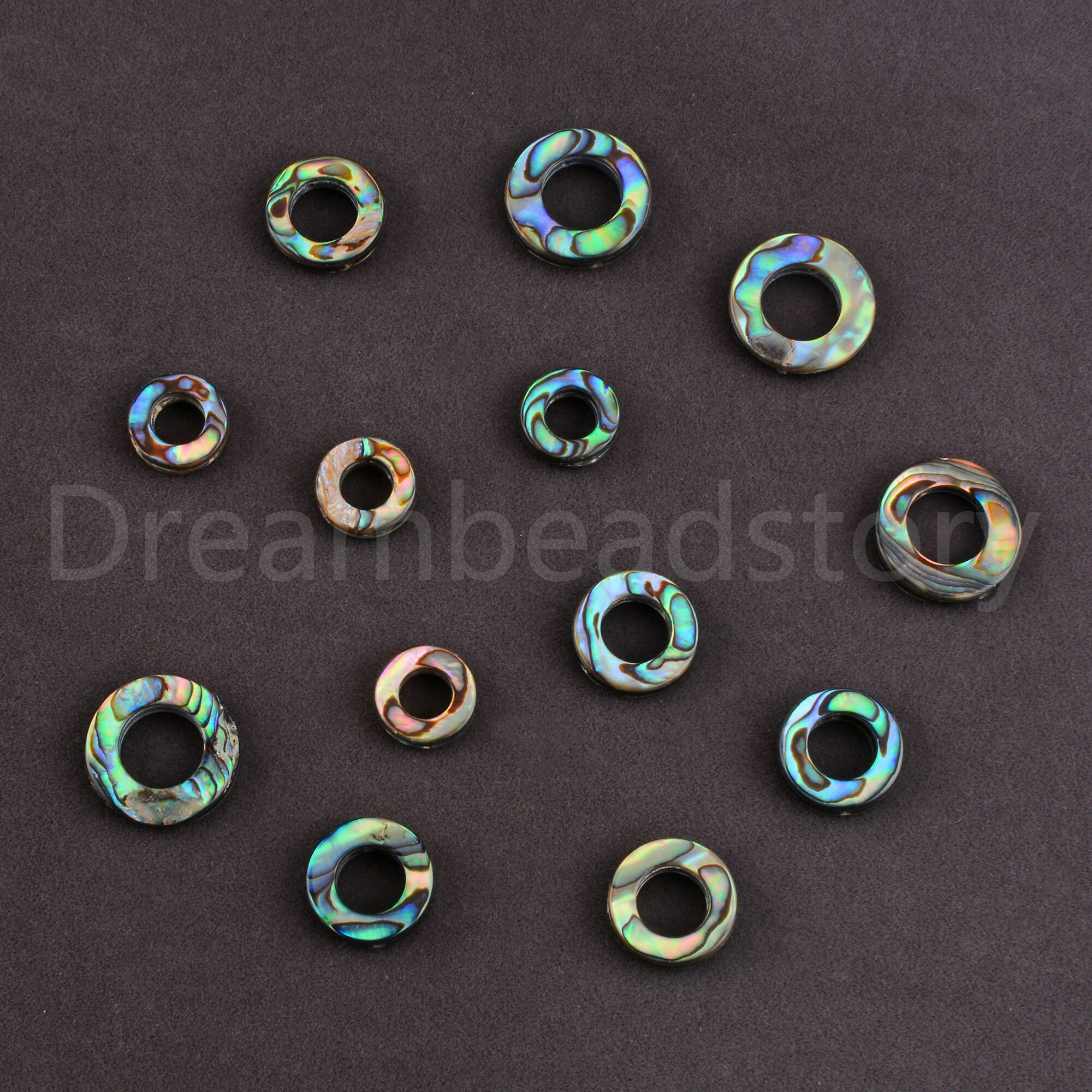 2-50 Pcs Natural Abalone Shell Hollow Round Circle Pendant | Etsy