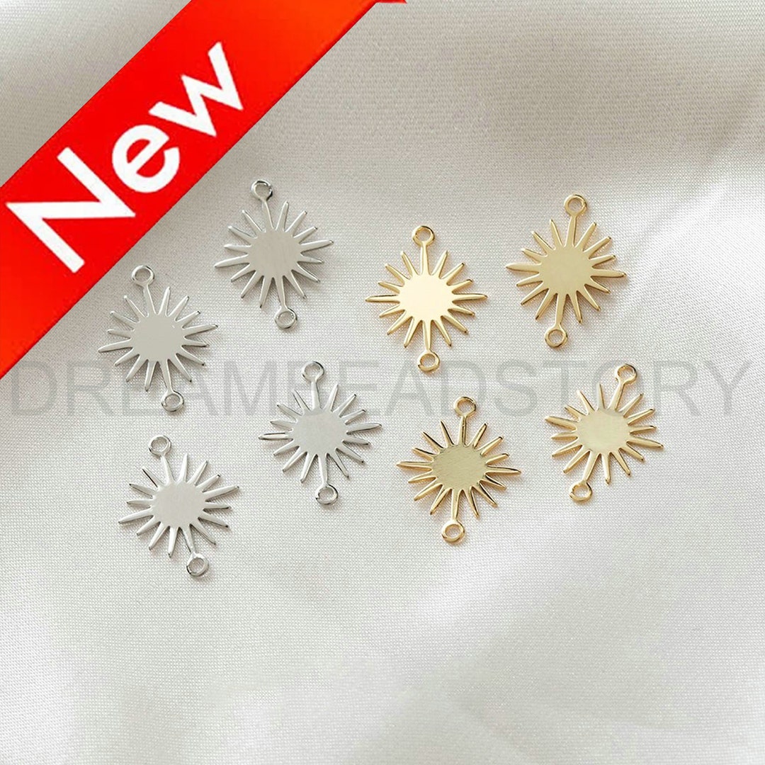 Sun Charms Bulk Supplies - 14K Real Gold/ White Gold Plated Brass ...
