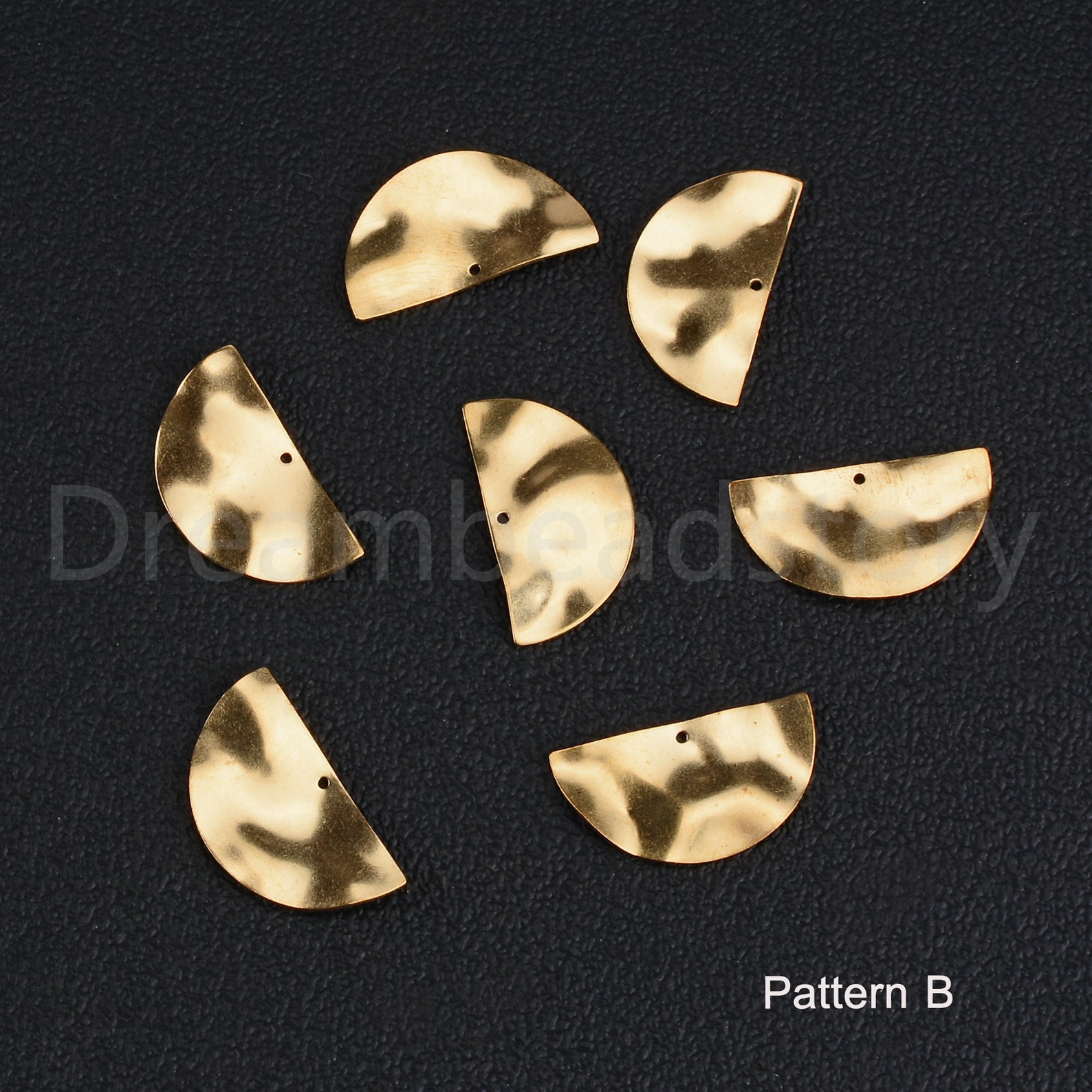 20-500 Pcs Raw Brass Waved Squiggle Rhombus/ Half Circle/ Circle ...