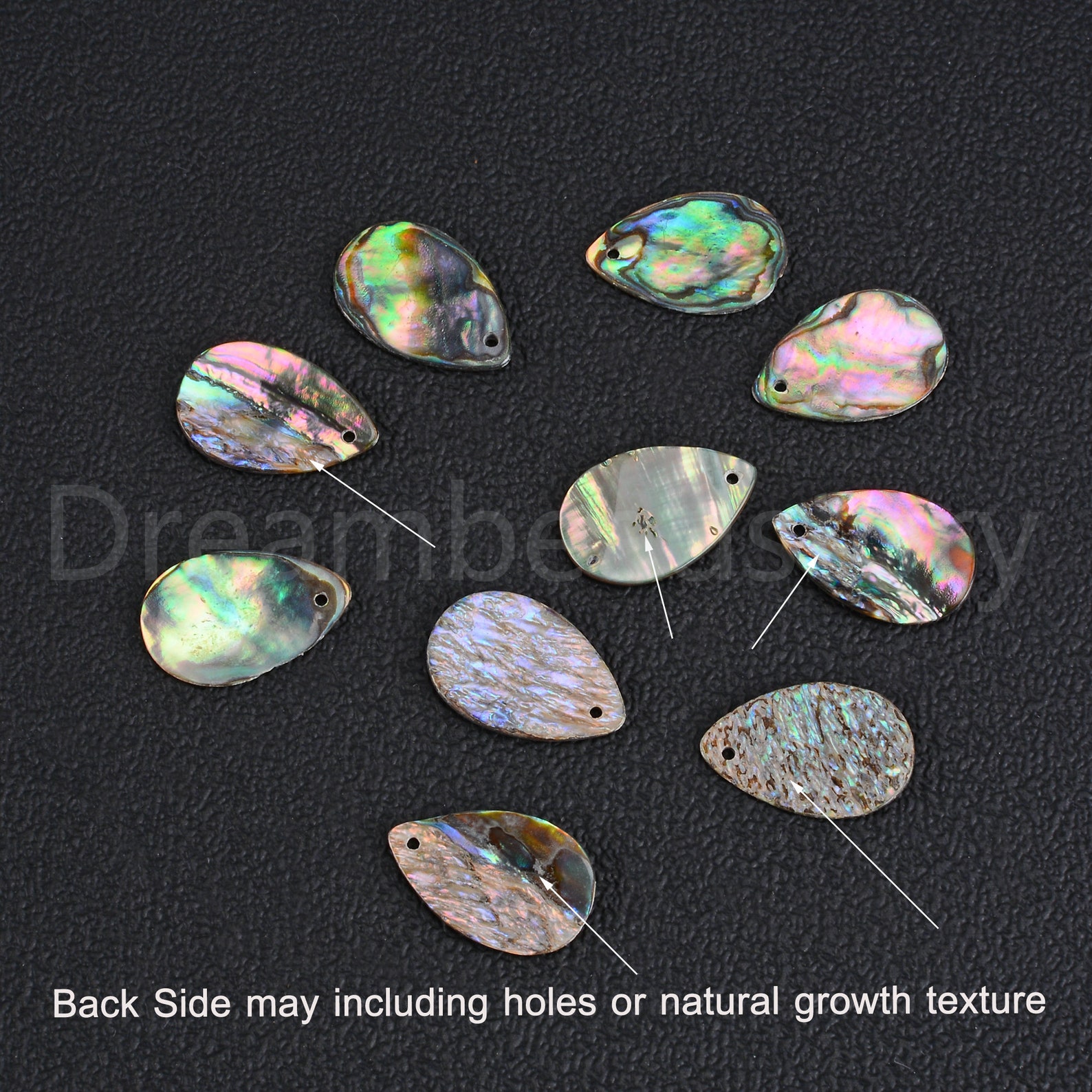 2-50 Pcs Natural Paua Abalone Shell Waterdrop/ Heart/ Disc Pendant ...