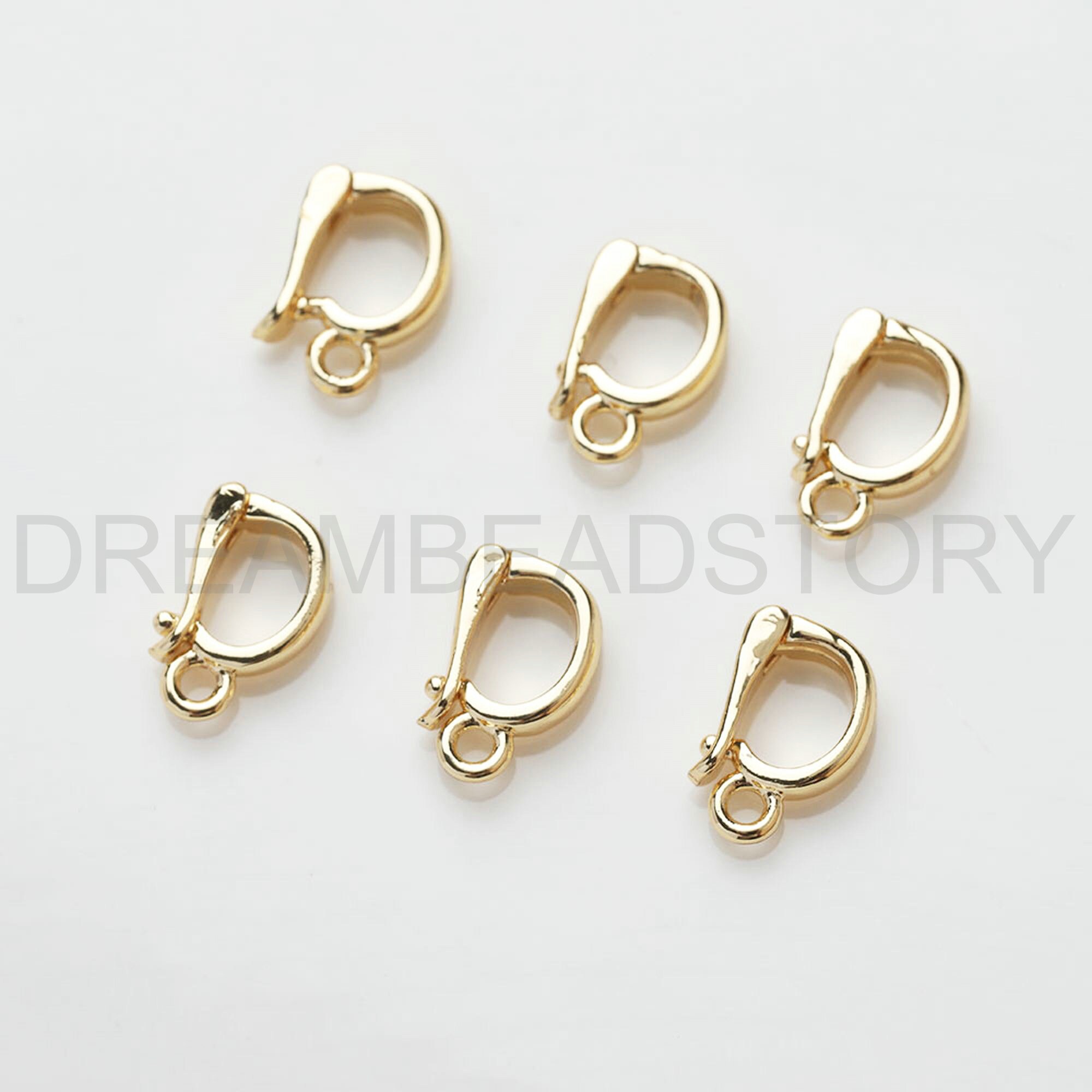 Pendant Bail Connectors - 14K Real Gold/ White Gold Plated Brass Clasp ...