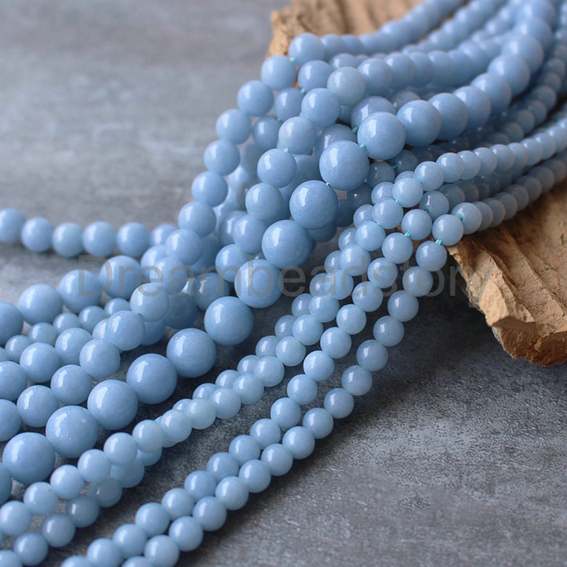AA Natural Angelite Anhydrite Blue Gemstone Round 4mm 6mm 8mm - Etsy