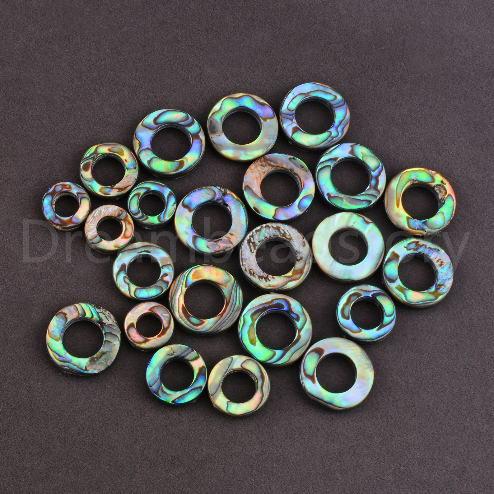 2-50 Pcs Natural Abalone Shell Hollow Round Circle Pendant | Etsy