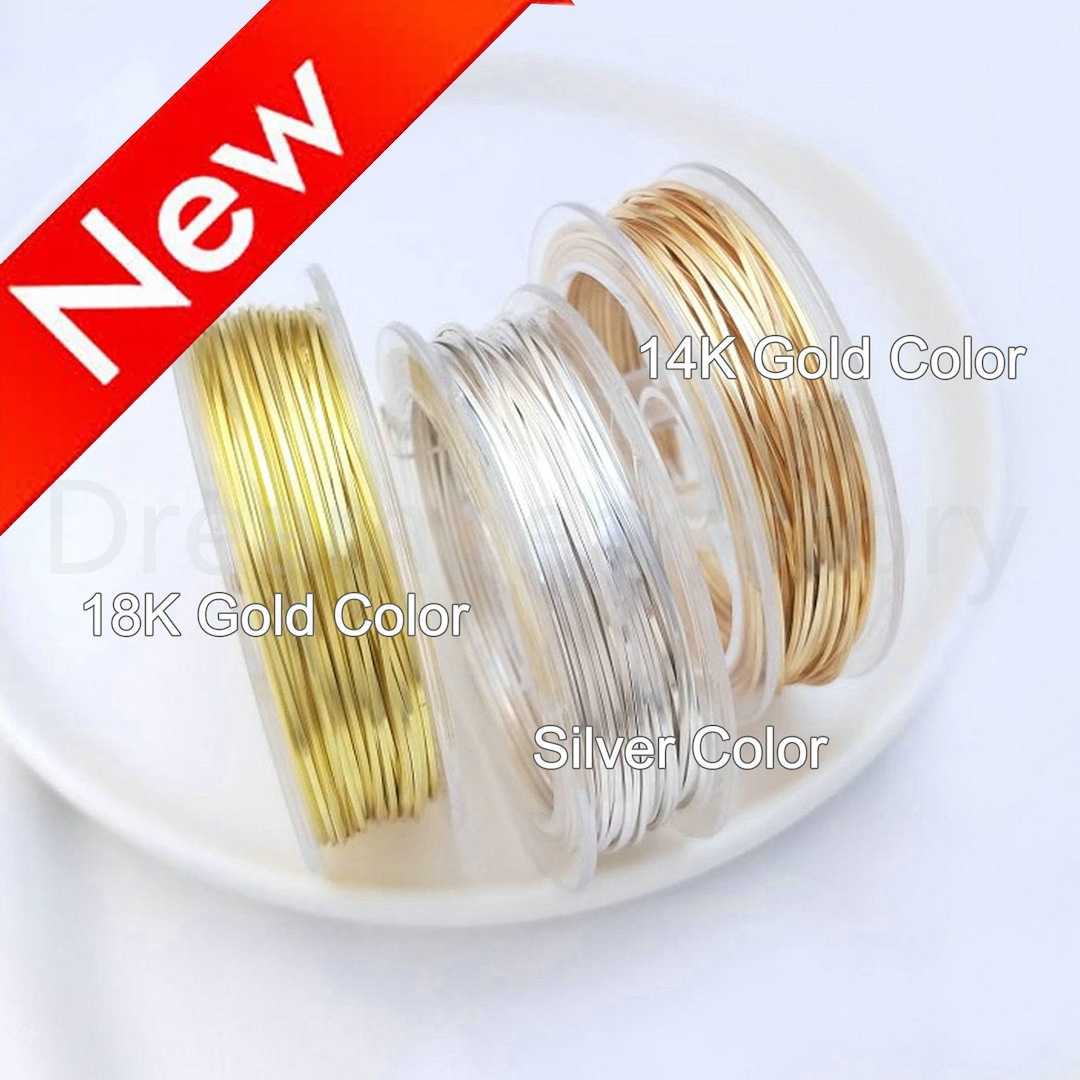 1-10 Spools 21 Gauge Square Wire, 14K Gold/ 18K Gold / Silver Plated ...