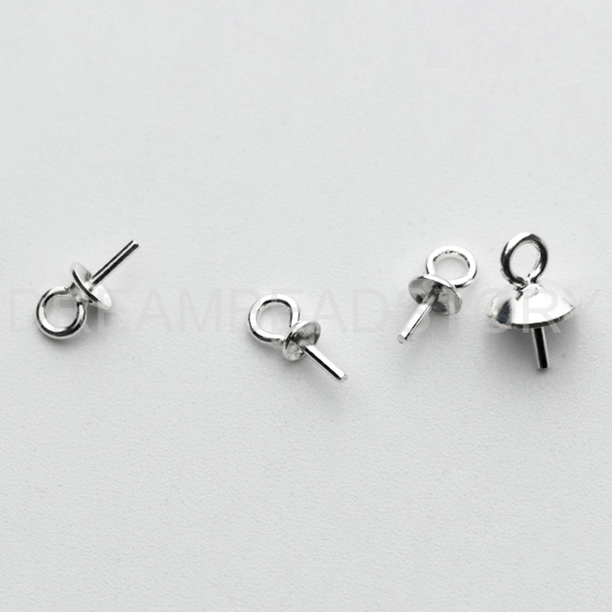 Glue in Bail Clasp With Peg - Perfect for Pearls and Half Drilled Beads ...