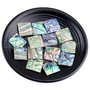 1-50 Pcs Natural Abalone Shell Square/ Round Disc Geometric - Etsy