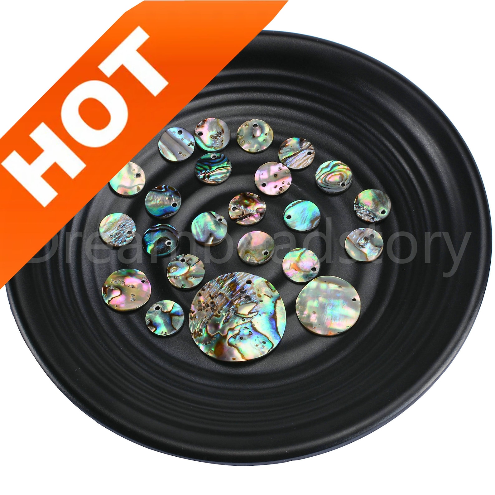 6-50 Pcs Natural Abalone Shell Disc Pendant Beads for Earrings Necklace ...