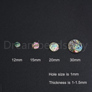 6-50 Pcs Natural Abalone Shell Disc Pendant Beads for Earrings Necklace ...