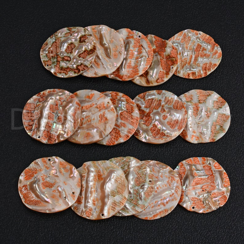 1-50 Pcs Large Size 35mm Natural Red Abalone Shell Round - Etsy