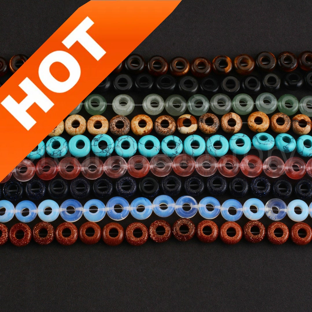 4mm Hole Beads Drilled Large Hole Natural Gemstone Beads for Jewelry ...