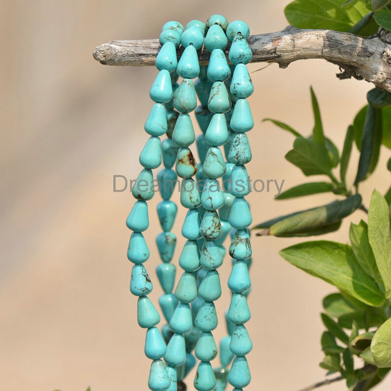 Dyed Green Turquoise Tear Drop Beads Full Strand 812mm Water - Etsy