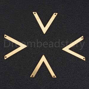10-500 Pcs Brass V Charms/ V Shape Connector With 2 Holes/ Geometric ...