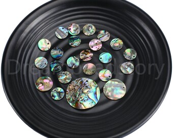 2-50 Pcs Natural Abalone Shell Hollow Round Circle Pendant | Etsy