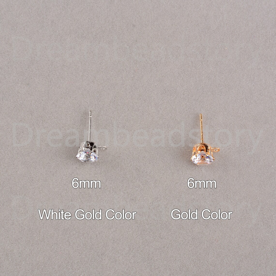 50-400 Pcs Round Snap-Set Post Earring Setting/ 6-Prong Clear | Etsy