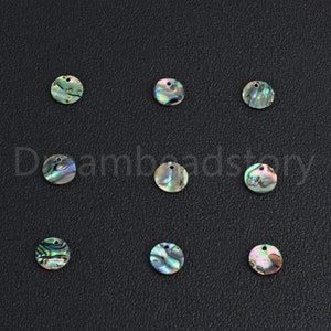 6-50 Pcs Natural Abalone Shell Disc Pendant Beads for Earrings Necklace ...