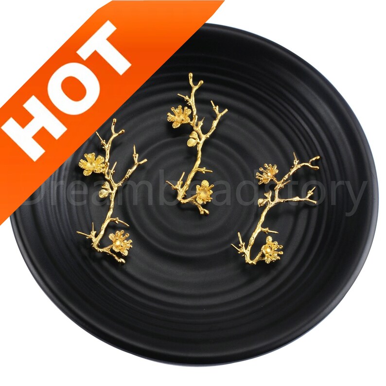 1-50 Pcs Golden Flower Branch Charms Brass Filigree Branches - Etsy