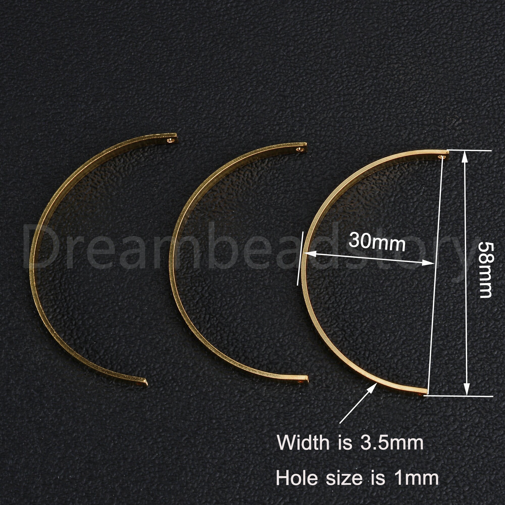 10-200 Pcs Extra Large Size 58mm Raw Brass Curved Half Circle - Etsy