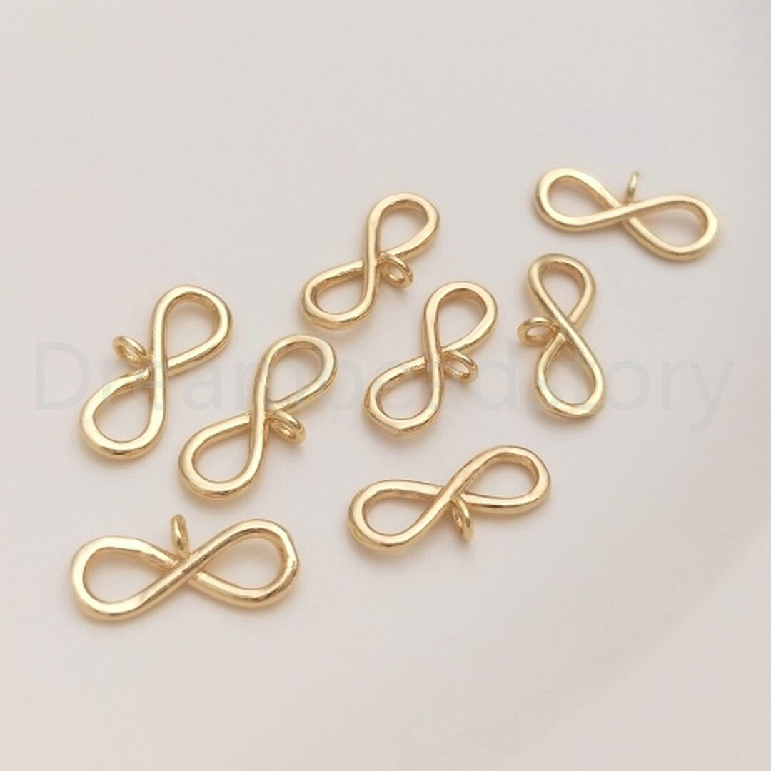 4-200 Pcs Infinity Charms Connector With Loop 14K Gold Plated - Etsy