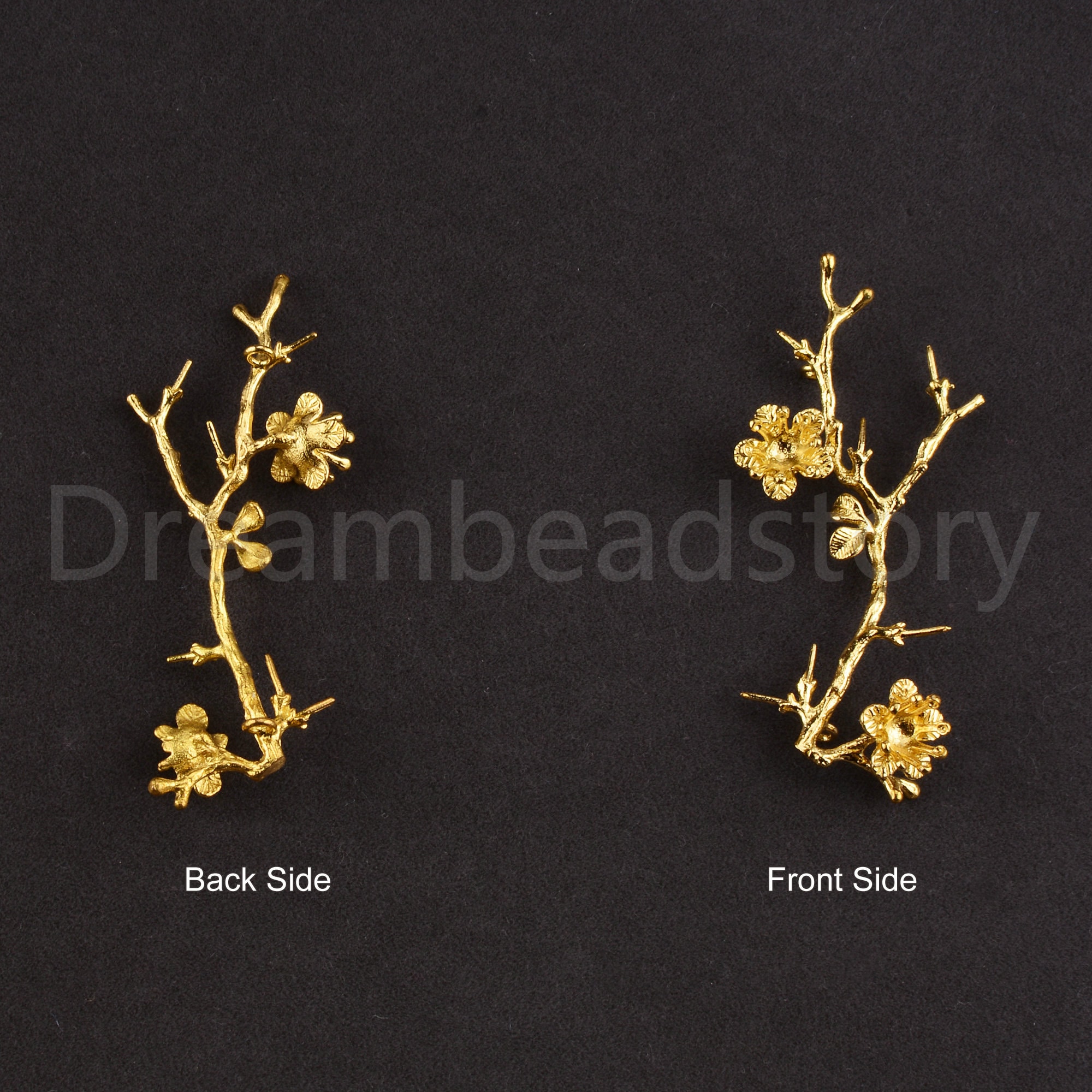 1-50 Pcs Golden Flower Branch Charms Brass Filigree Branches | Etsy