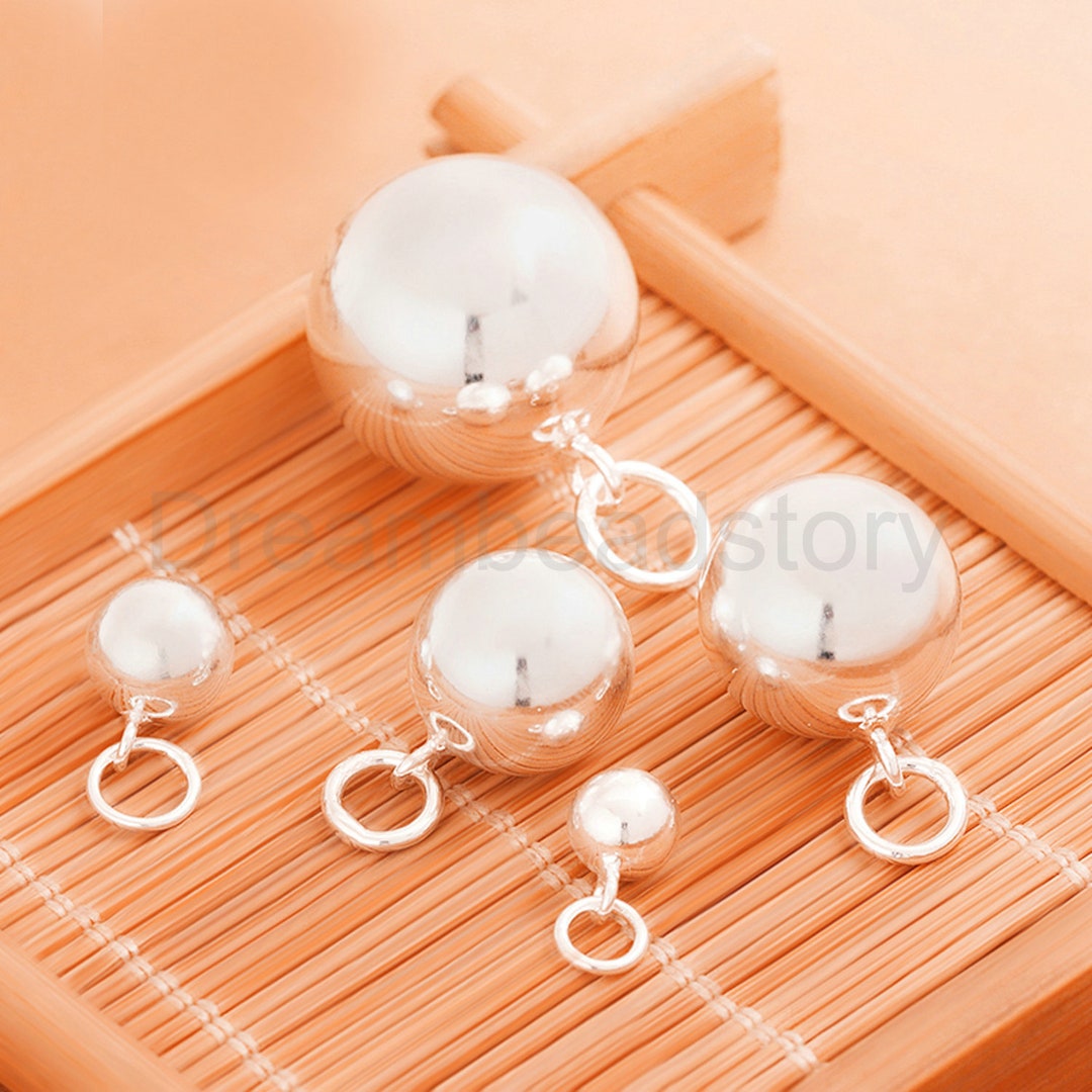 2-20 Pcs 925 Sterling Silver Ball Charms/ High Polished Round - Etsy