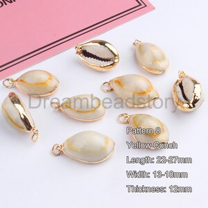 2-100 Pcs Natural Conch Shell/ Fan Shell Charm Pendant Beads for ...