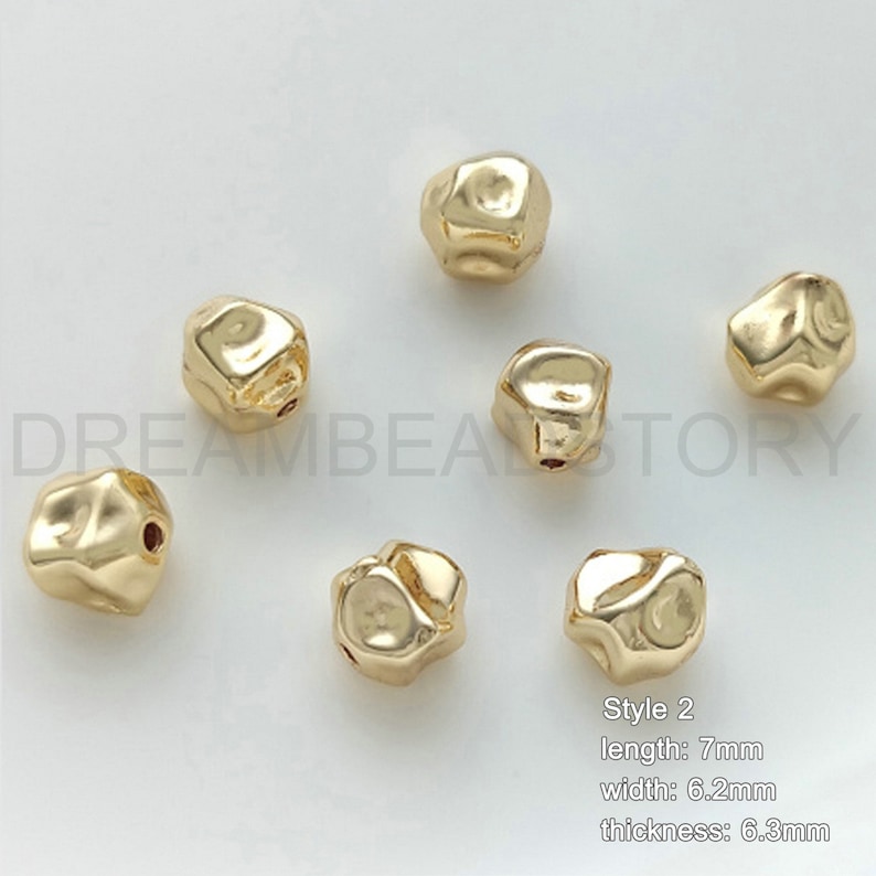 4-200 Pcs DIY Gold Jewelry Making Beads Lots Supply 14K Gold Plated ...