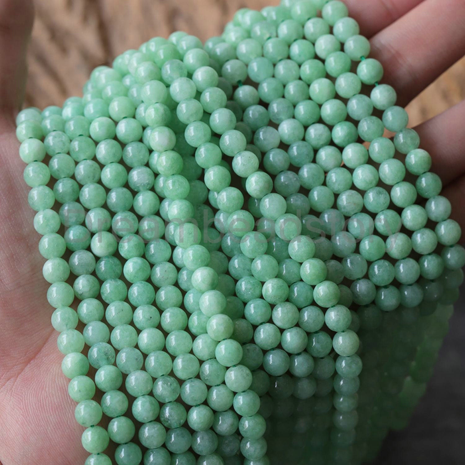Natural Burma Jadeite Round 6mm 8mm 10mm 12mm Green Gemstone | Etsy