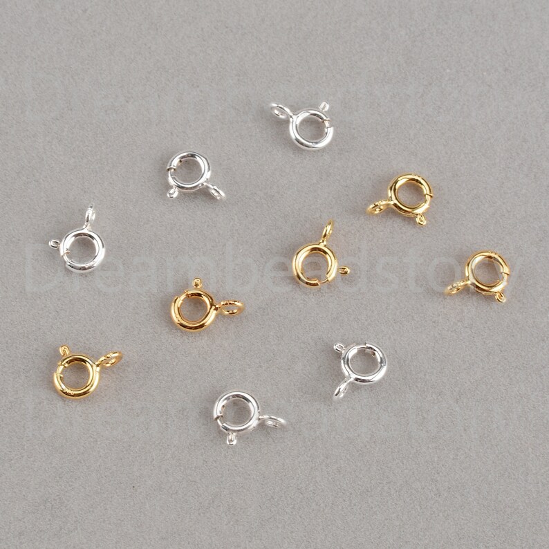 2-100 Pcs 925 Sterling Silver/ Gold Plated Spring Clasp/ Round - Etsy