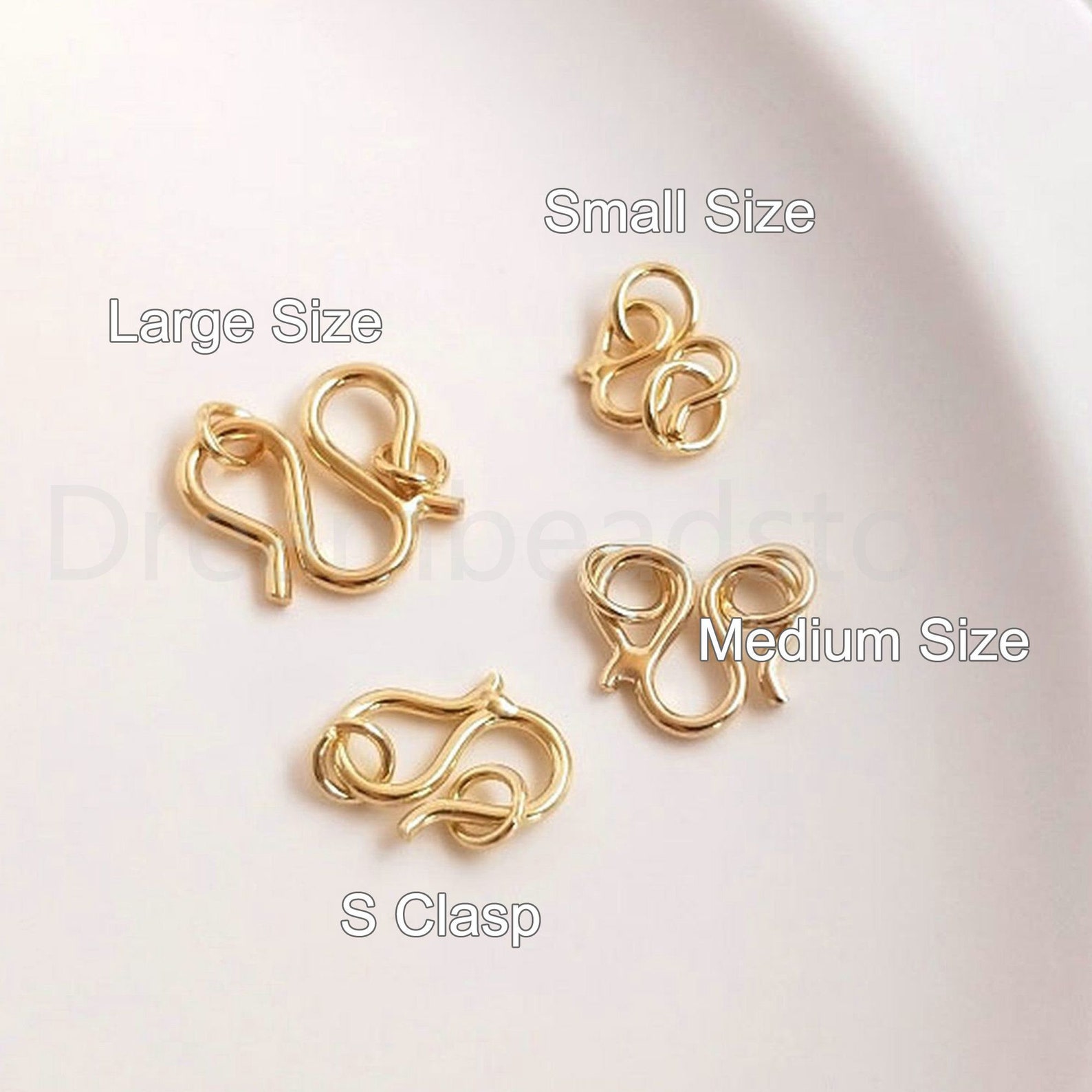 4-500 Pcs Gold S Clasp, 14K Real Gold Plated S-shaped Hook, M Hook ...