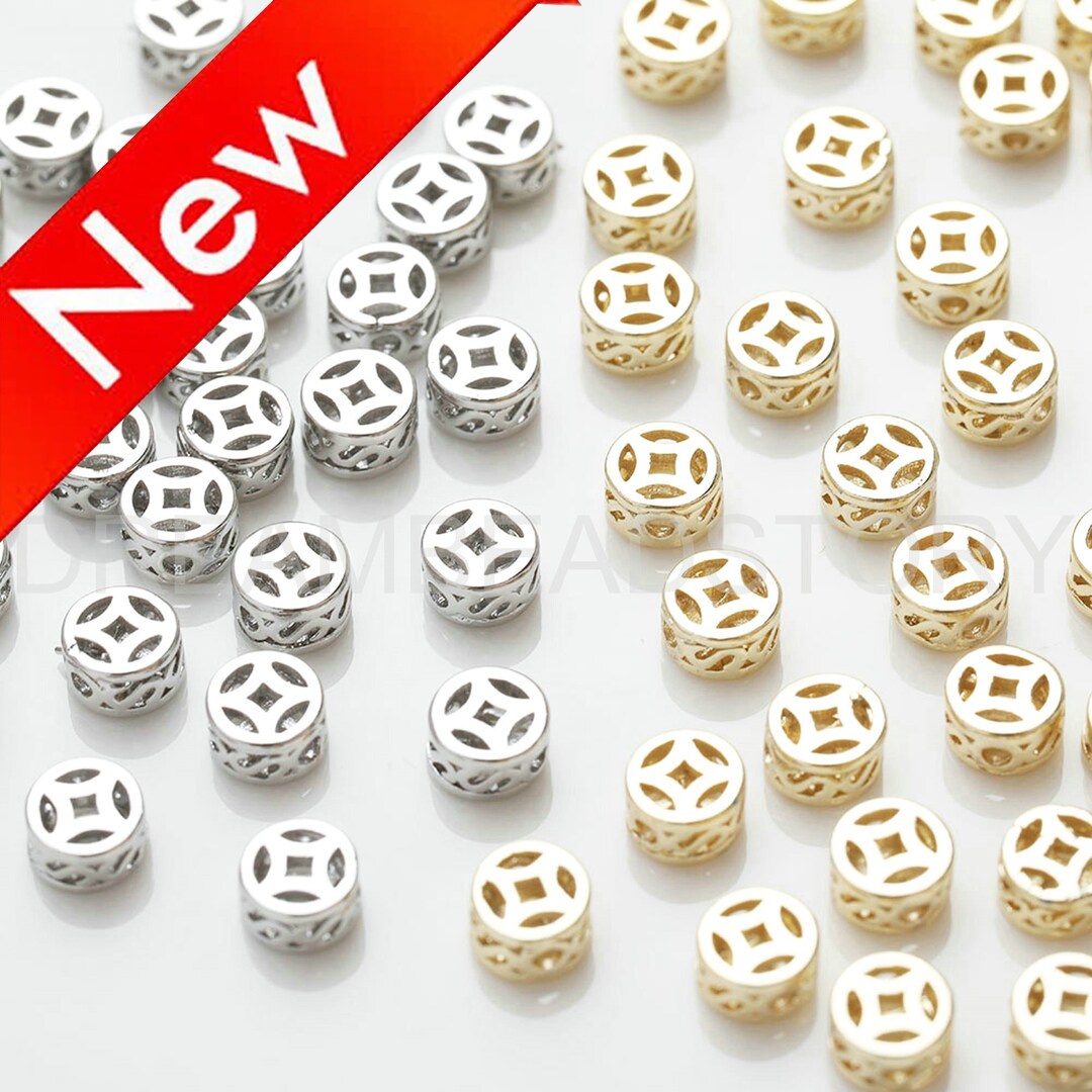 Coin Beads for Jewelry Craft Making Wealth Beads Lucky Money Beads 14K ...