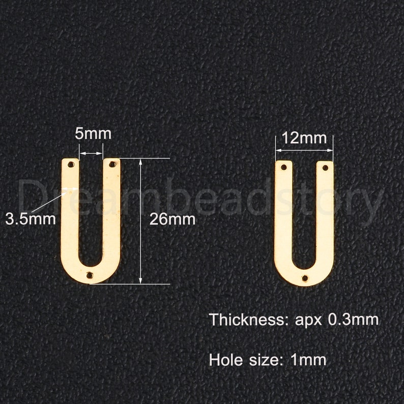 10-500 Pcs Raw Brass U Shape Charms/ U Shaped/ Letter U - Etsy