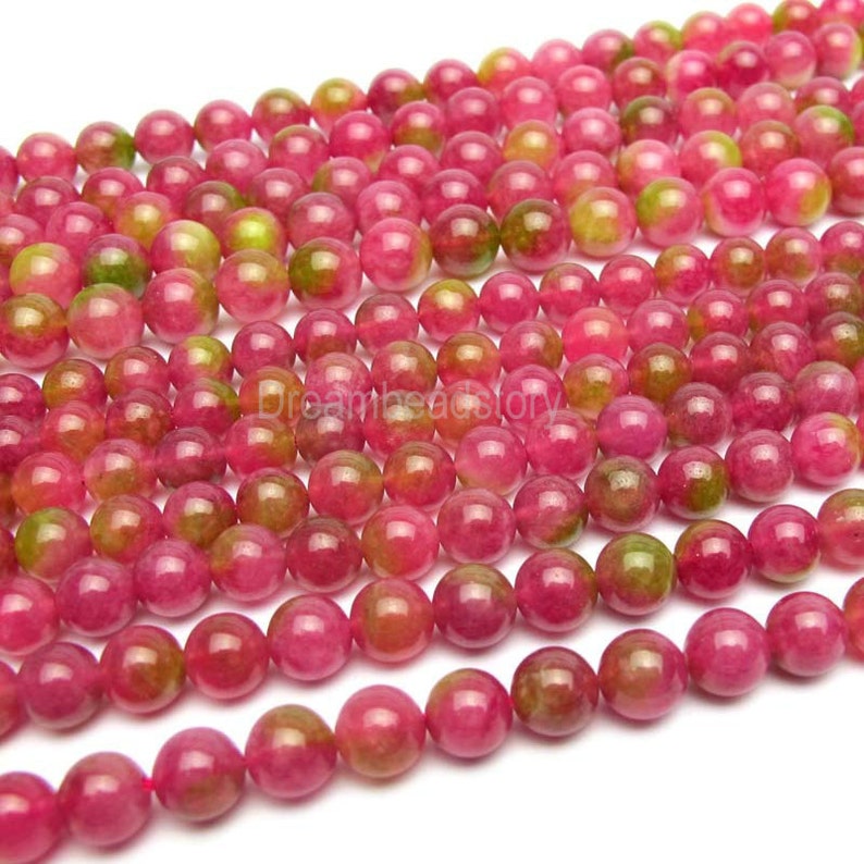 Watermelon Quartz Beads Round Watermelon Crystal Quartz 4 6 - Etsy