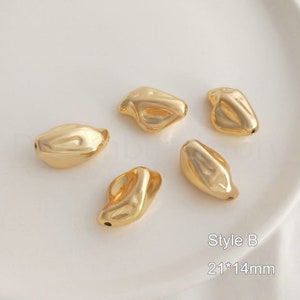 2-100 Pcs 14K Gold Spacer Beads, Real Gold Plated CCB Freedom Nugget ...
