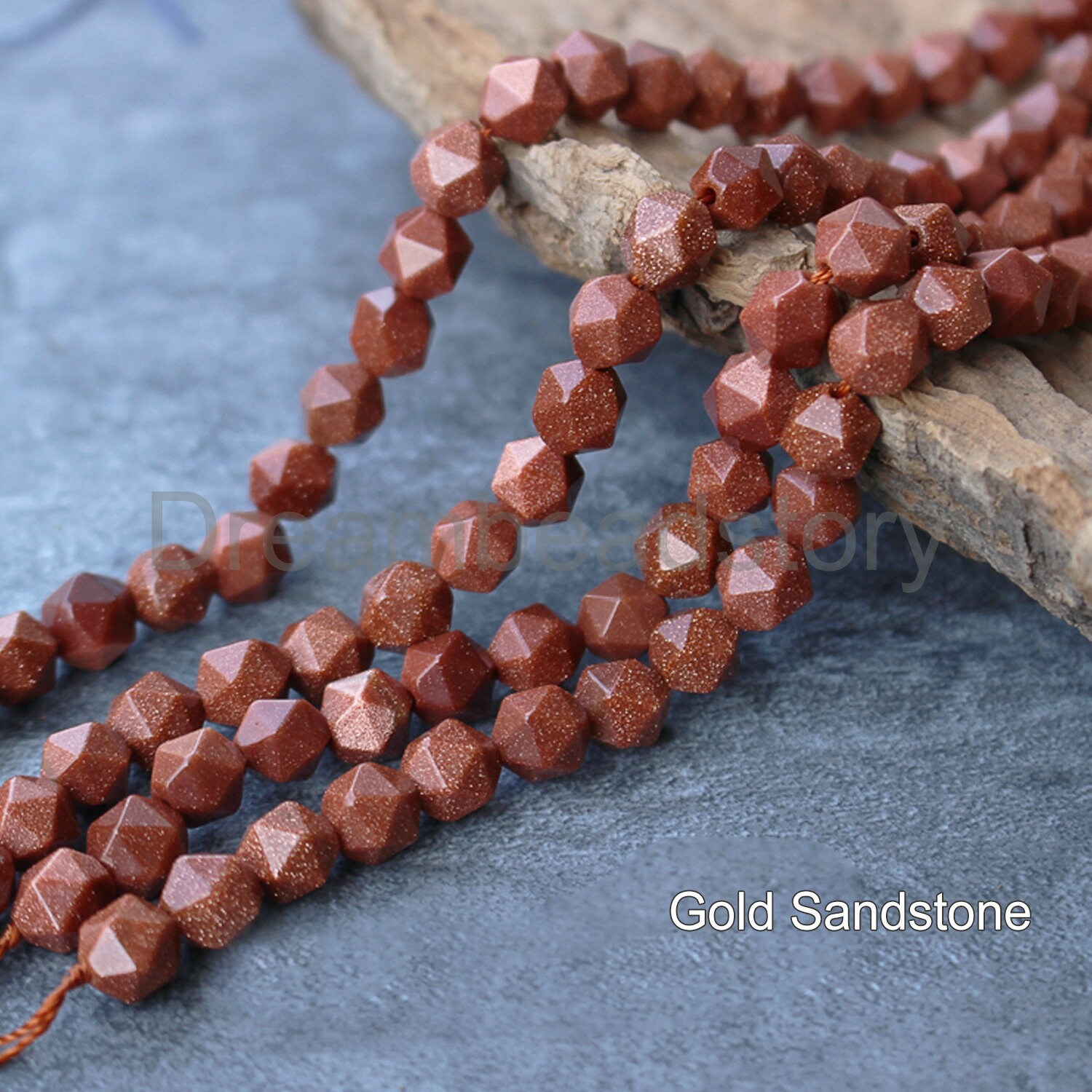 Diamond Cut Stone Beads Faceted Nugget Geometric Cut Picture Jasper ...