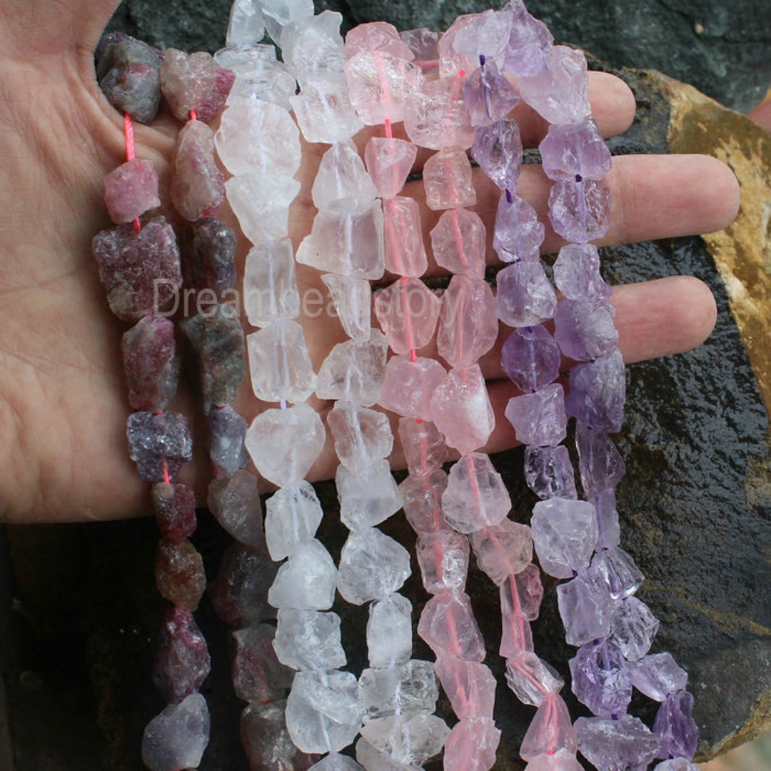 Natural Raw Gemstone and Crystal Beads, Irregular Rough Tourmaline ...
