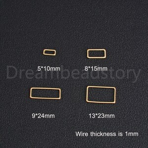 50-1000 Pcs Raw Brass Hollow Rectangle Geometric Charms Pendant Wire ...