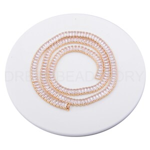 0.5-20 Yards Rhinestone Chain, 14K Real Gold Plated Clear Rhinestone ...