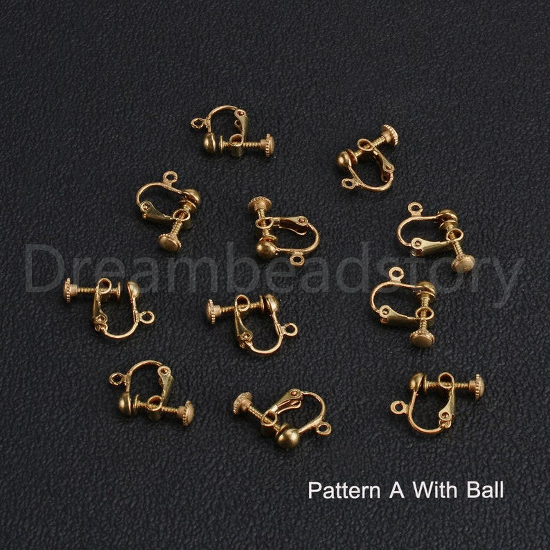 10-1000 Pcs Screwback Clip on Earring Raw Brass No Piercing Screw in ...